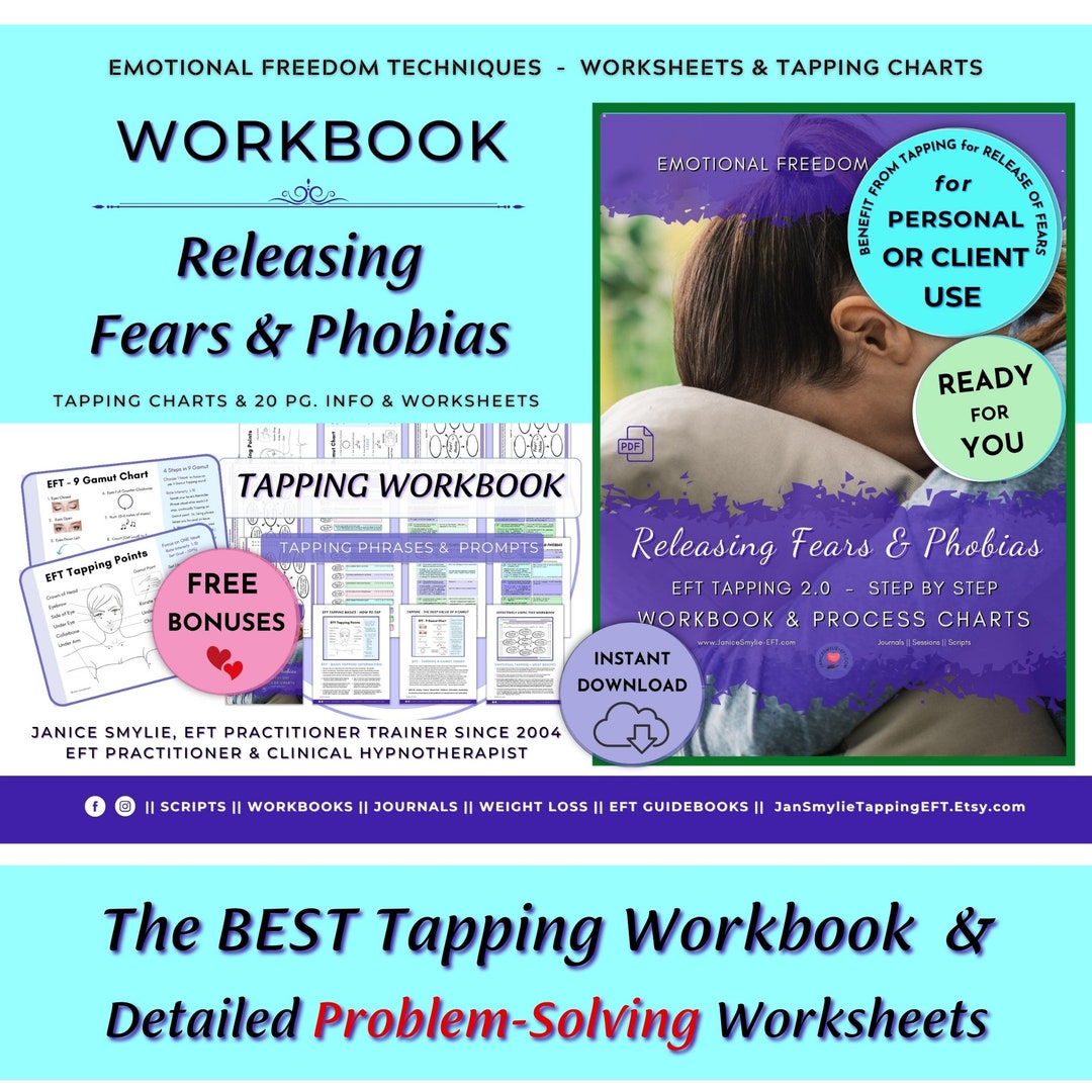 Tapping Workbook to Clear Fears & Phobias - 20 Pg. || Worksheets With ...