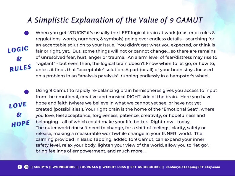 EFT 9 Gamut Chart - It's Fast "batch Lot" Memory Clearing for Deeper ...