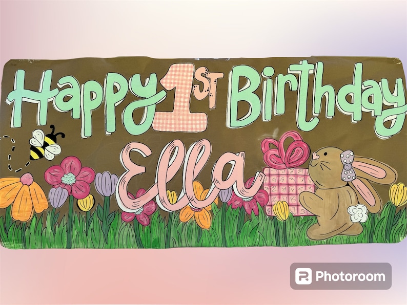 Hand Painted Custom Birthday Sign- Brown Paper Banner- Custom Decor ...