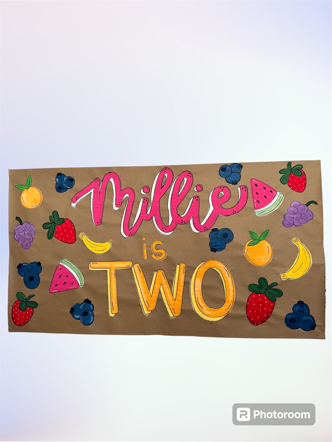 Hand Painted Custom Birthday Sign Brown Paper Banner Custom Decor ...