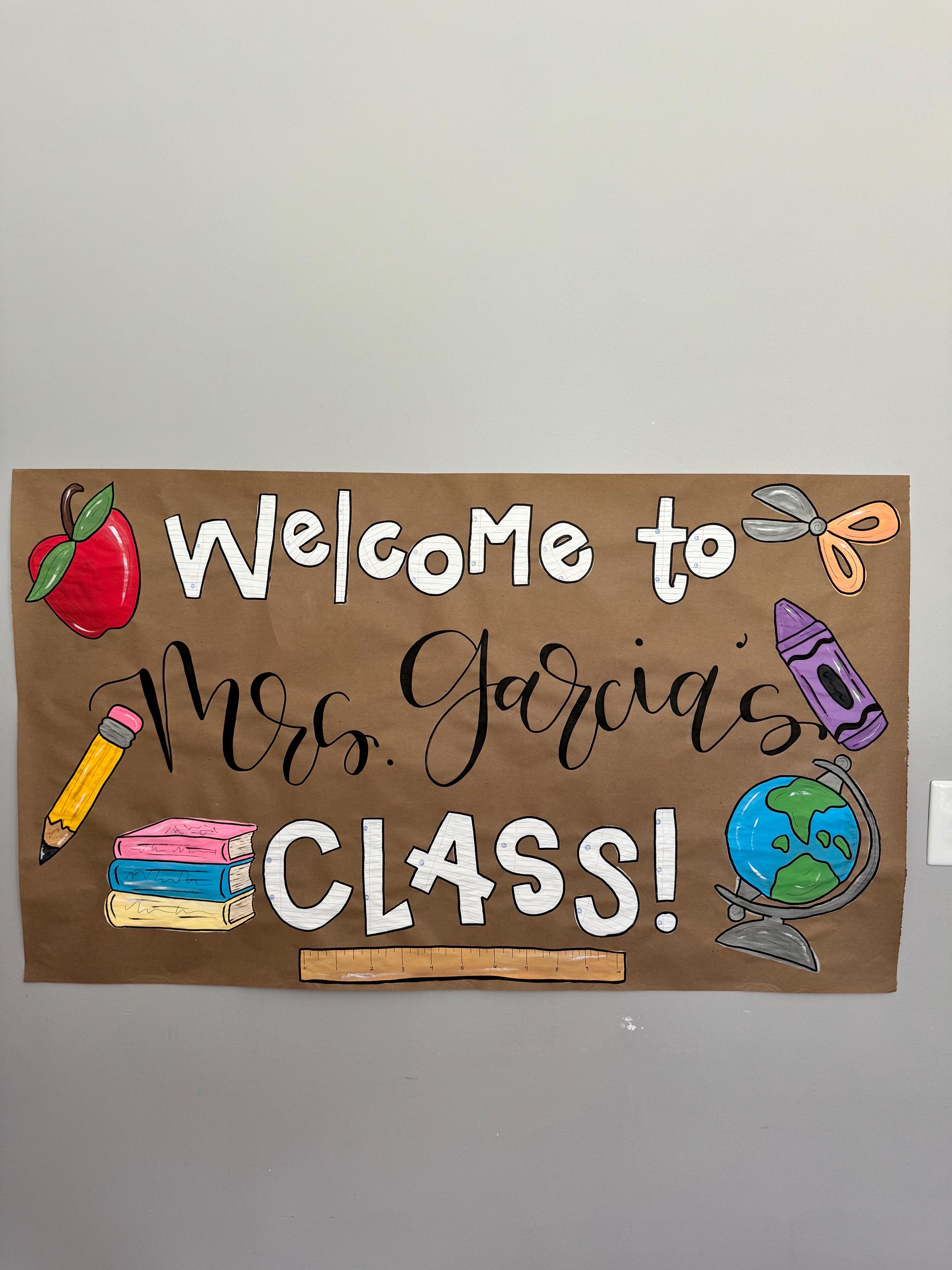 Hand Painted Classroom Banner- Brown Paper Banner- Custom Decor ...