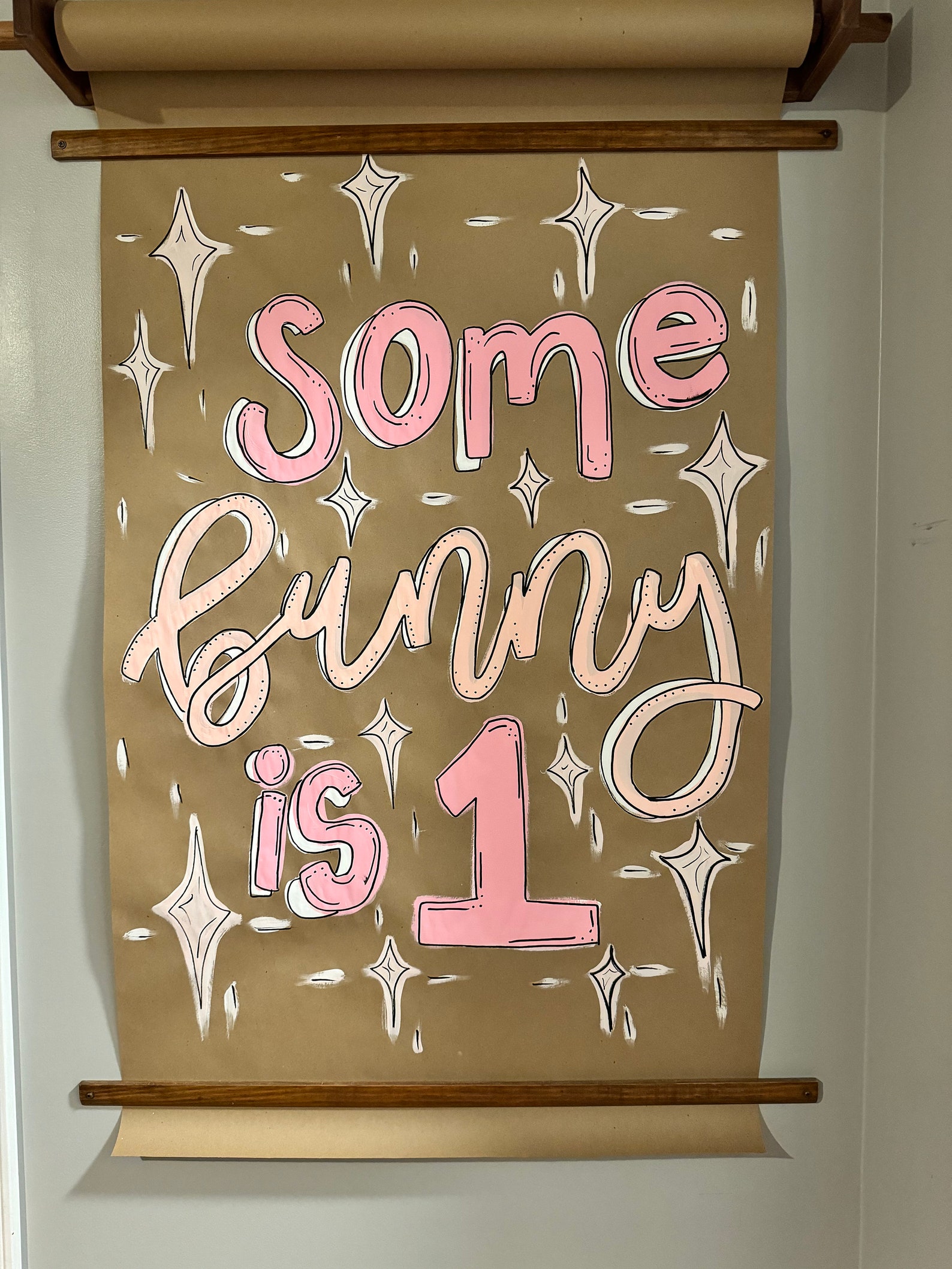 Hand Painted Custom Birthday Sign Brown Paper Banner Custom Decor ...