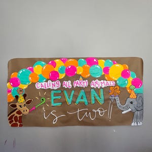 Hand Painted Custom Birthday Sign- Brown Paper Banner- Custom Decor ...