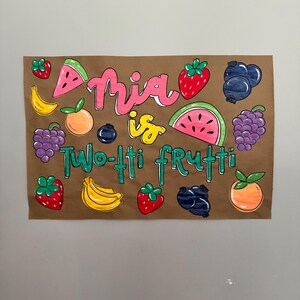 Hand Painted Custom Birthday Sign- Brown Paper Banner- Custom Decor ...