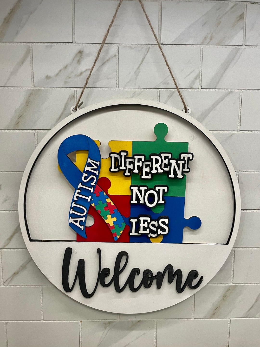 Autism Interchangeable 10.5in Round Sign - Etsy