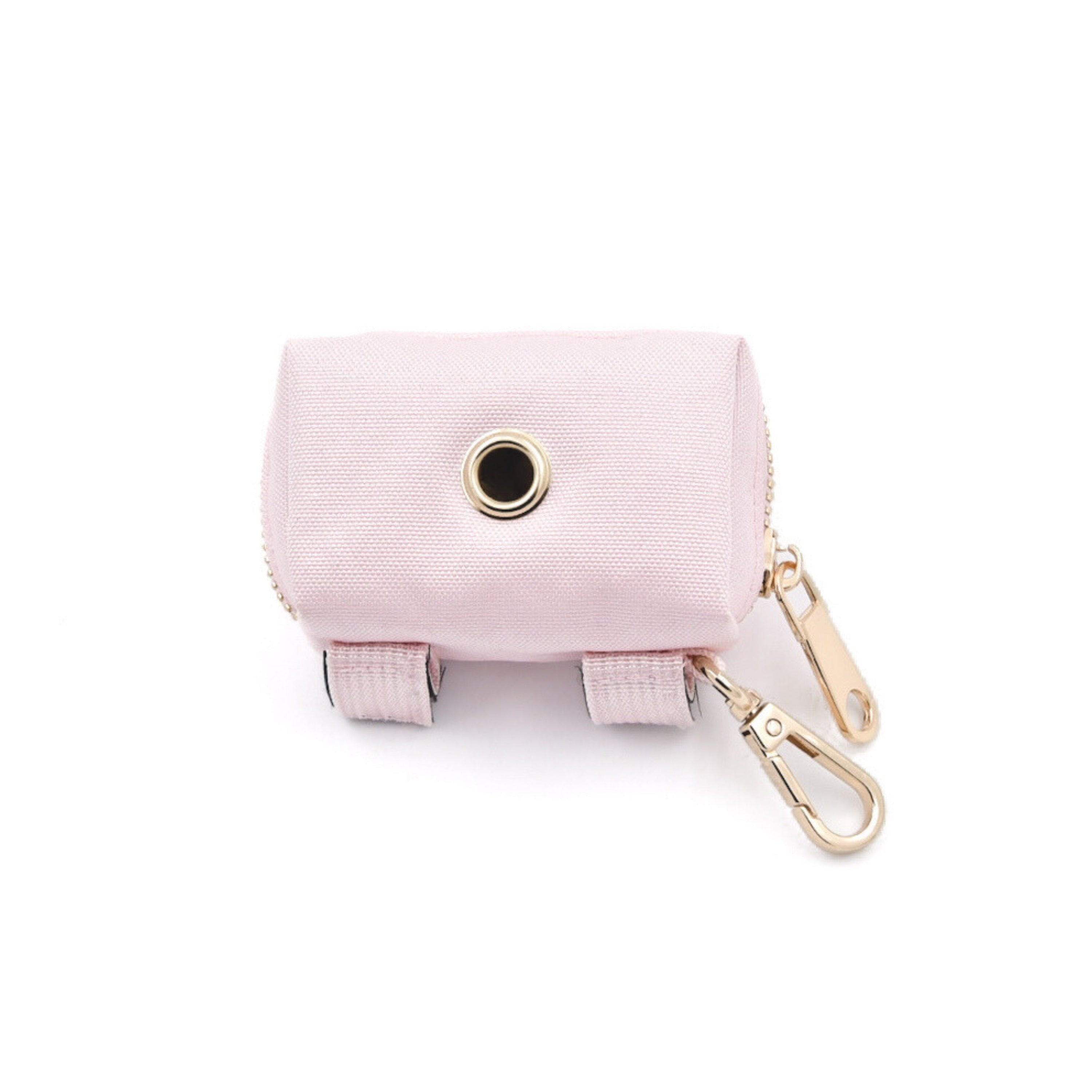 Le Poo Pouch Rose Dog Poop Bag Dispenser, Blush Pink, Gold, Dangle-free, Walk Essentials, Water ...