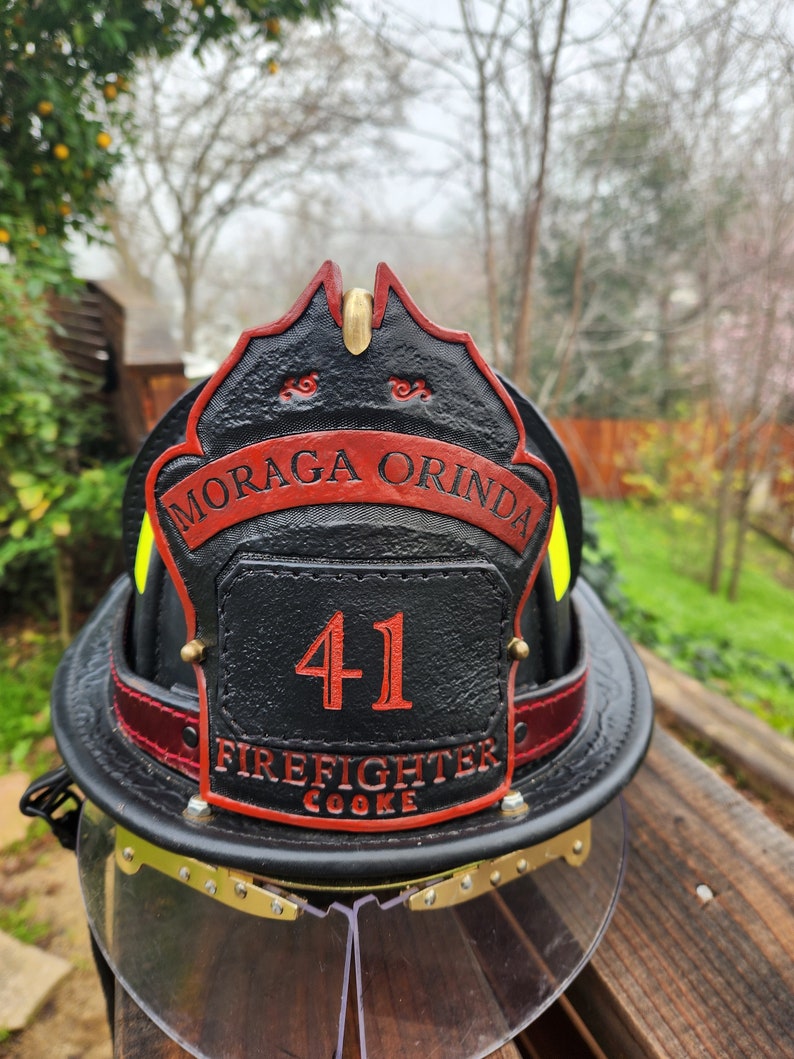 Leather Firefighter Helmet Shield - Etsy