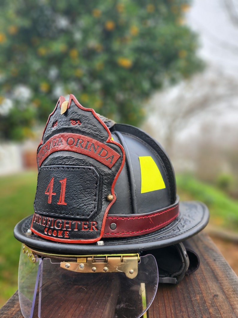 Leather Firefighter Helmet Shield - Etsy