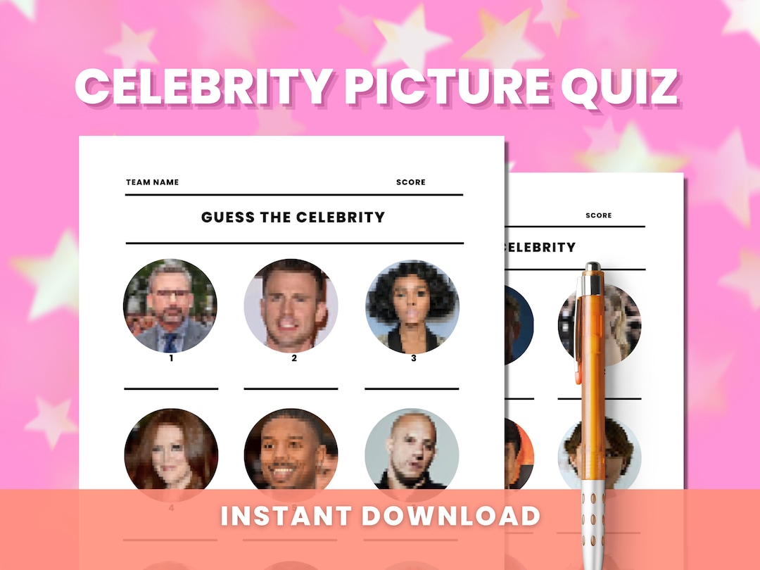 Celebrity Quiz Guess the Celebrity Quiz Picture Round Quiz - Etsy