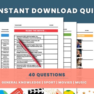 Printable Quiz, Quiz Questions, Picture Round Quiz, Entertainment ...