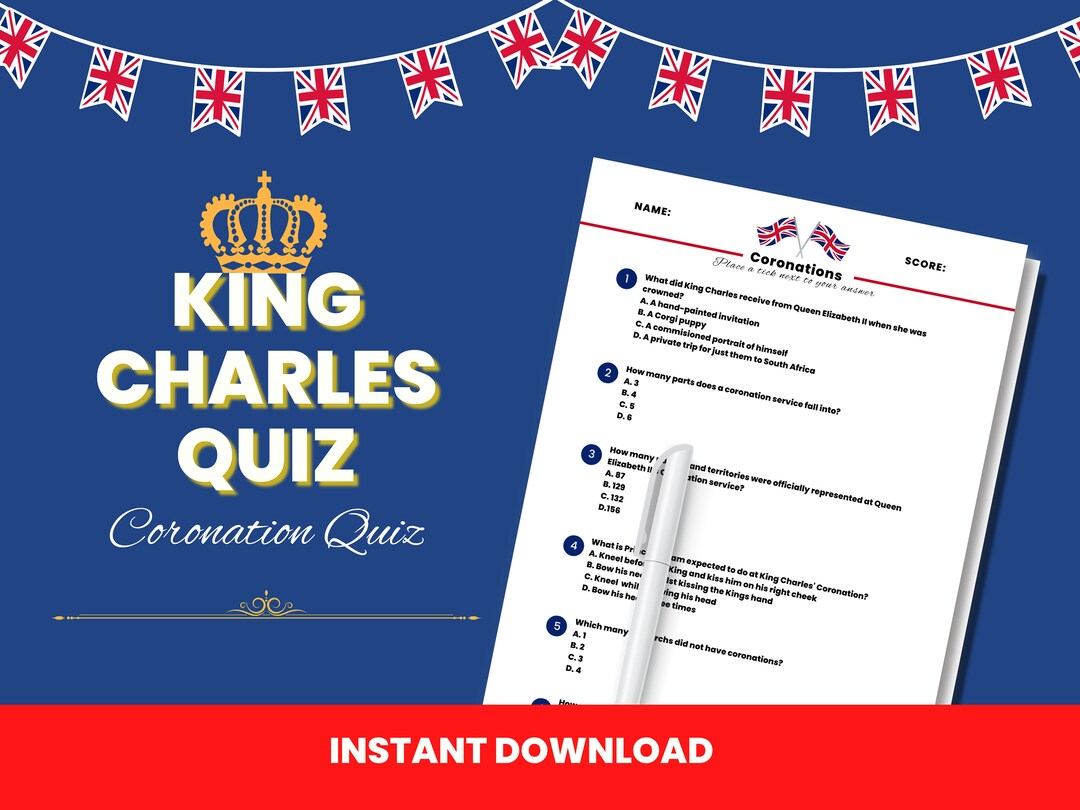 The Coronation Quiz King Charles Quiz Royal Family Quiz - Etsy