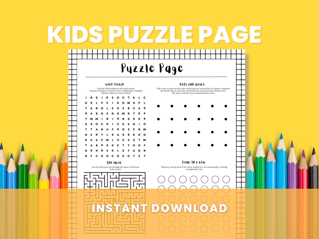 Children's Fun Games, Kids Puzzle Page, Printable Quiz Questions, Quiz ...