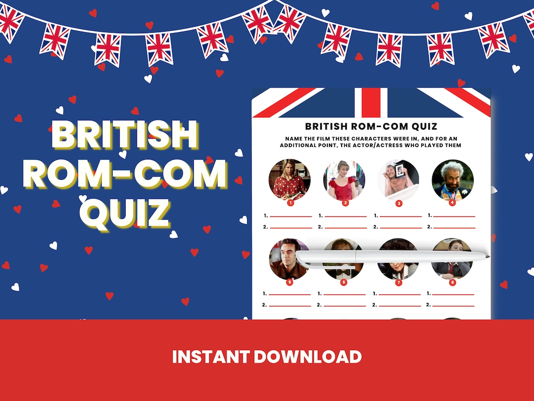 British Rom-com Quiz Romantic Comedy Quiz British Quiz Film - Etsy