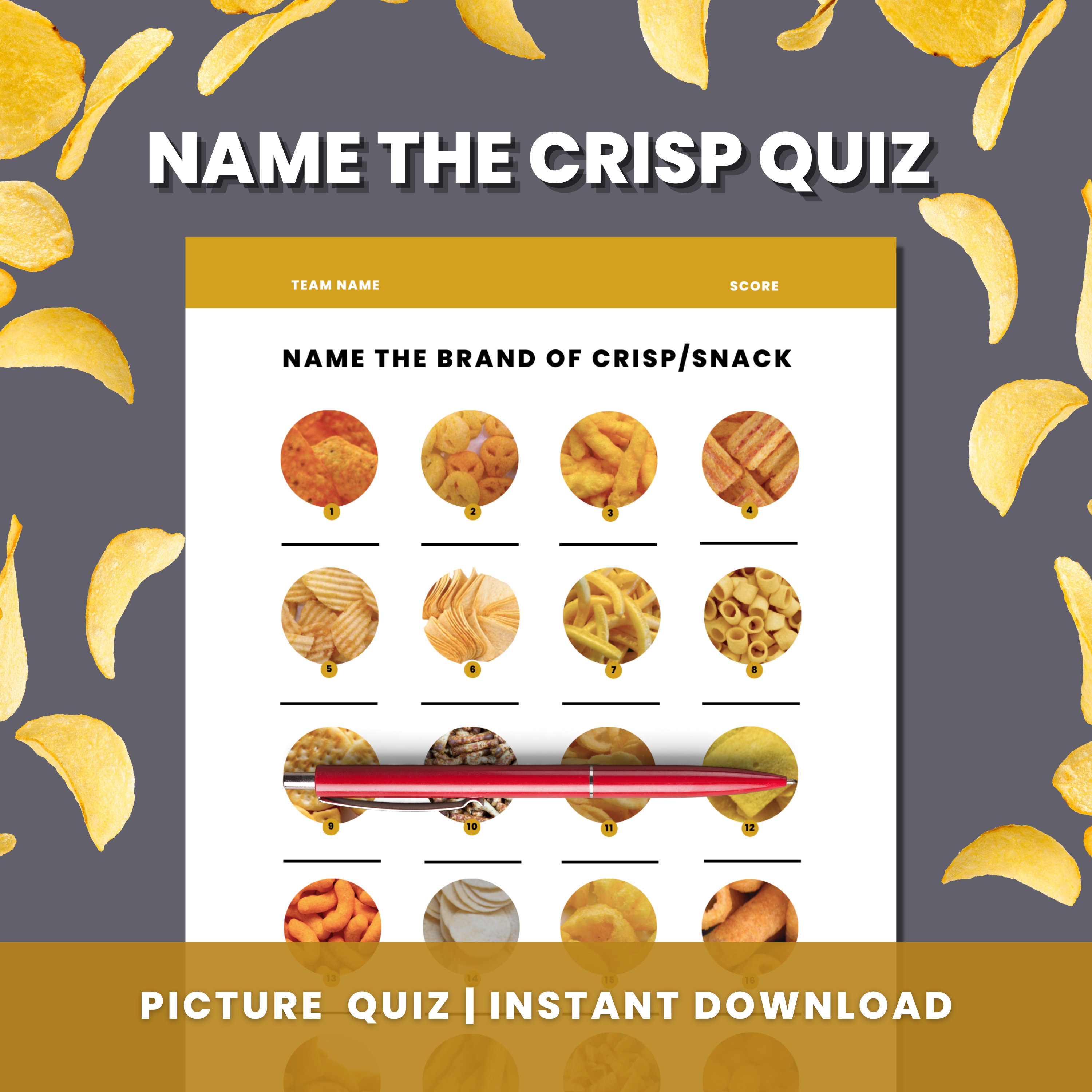 Crisp Snack Quiz, Food Quiz Questions, Picture Round Quiz, British ...