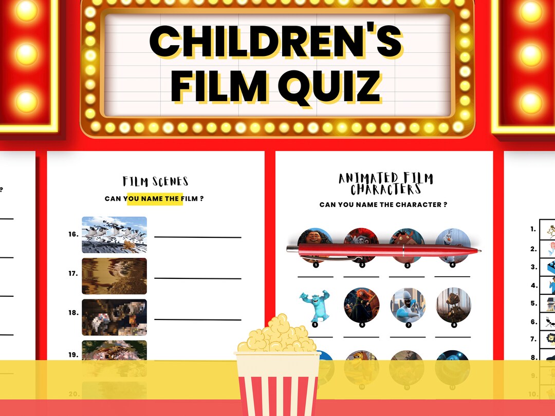 Children's Film Quiz, Printable Quiz Questions, Picture Round Quiz ...