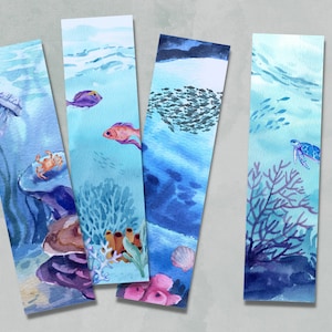 Printable Ocean Bookmarks | Digital Bookmarks for Download - Etsy