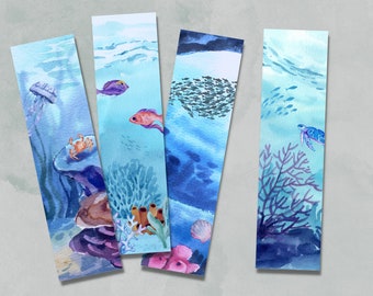 Printable Ocean Animal Bookmarks | Digital Bookmarks for Download - Etsy