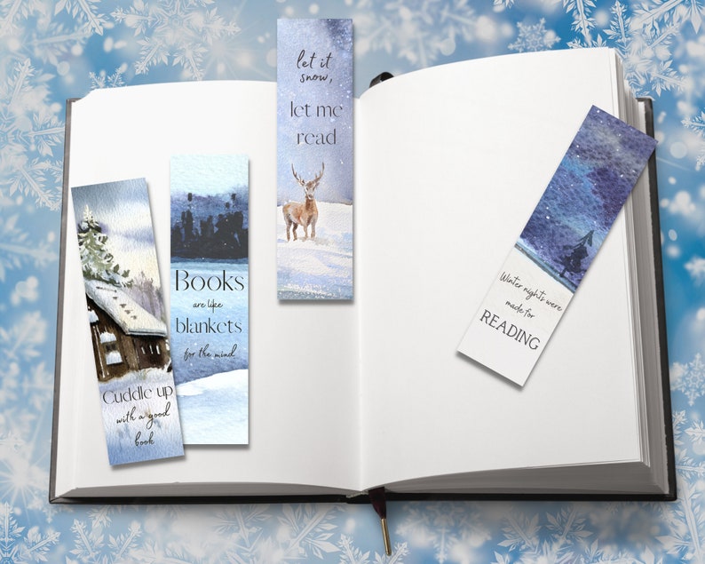 Cozy Winter Bookmarks | PRINTABLE Bookmarks, Instant Digital Download ...