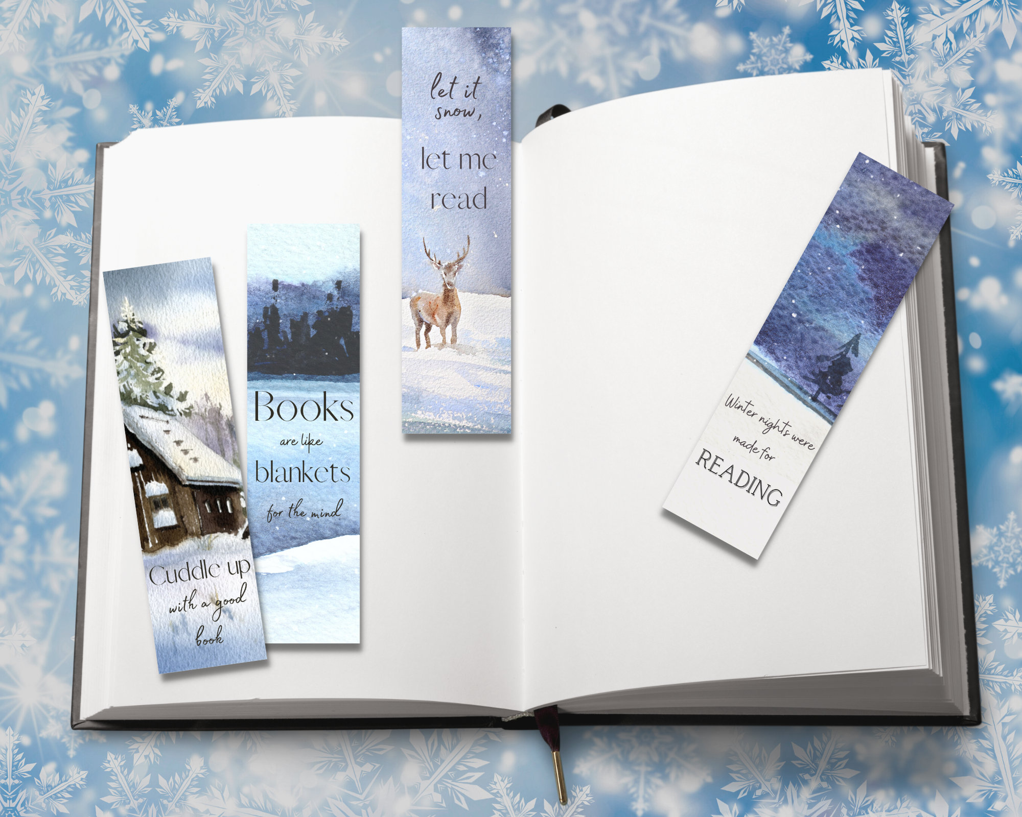 Cozy Winter Bookmarks | PRINTABLE Bookmarks, Instant Digital Download ...