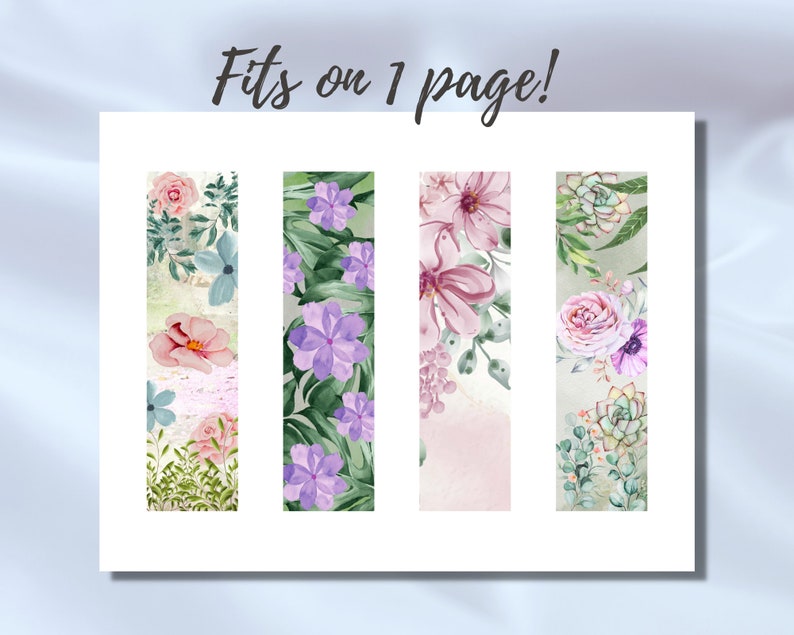 Printable Watercolor Flowers Bookmarks - Etsy