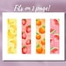 Watercolor Fruit Printable Bookmarks Set of 4: Strawberries, Bananas ...