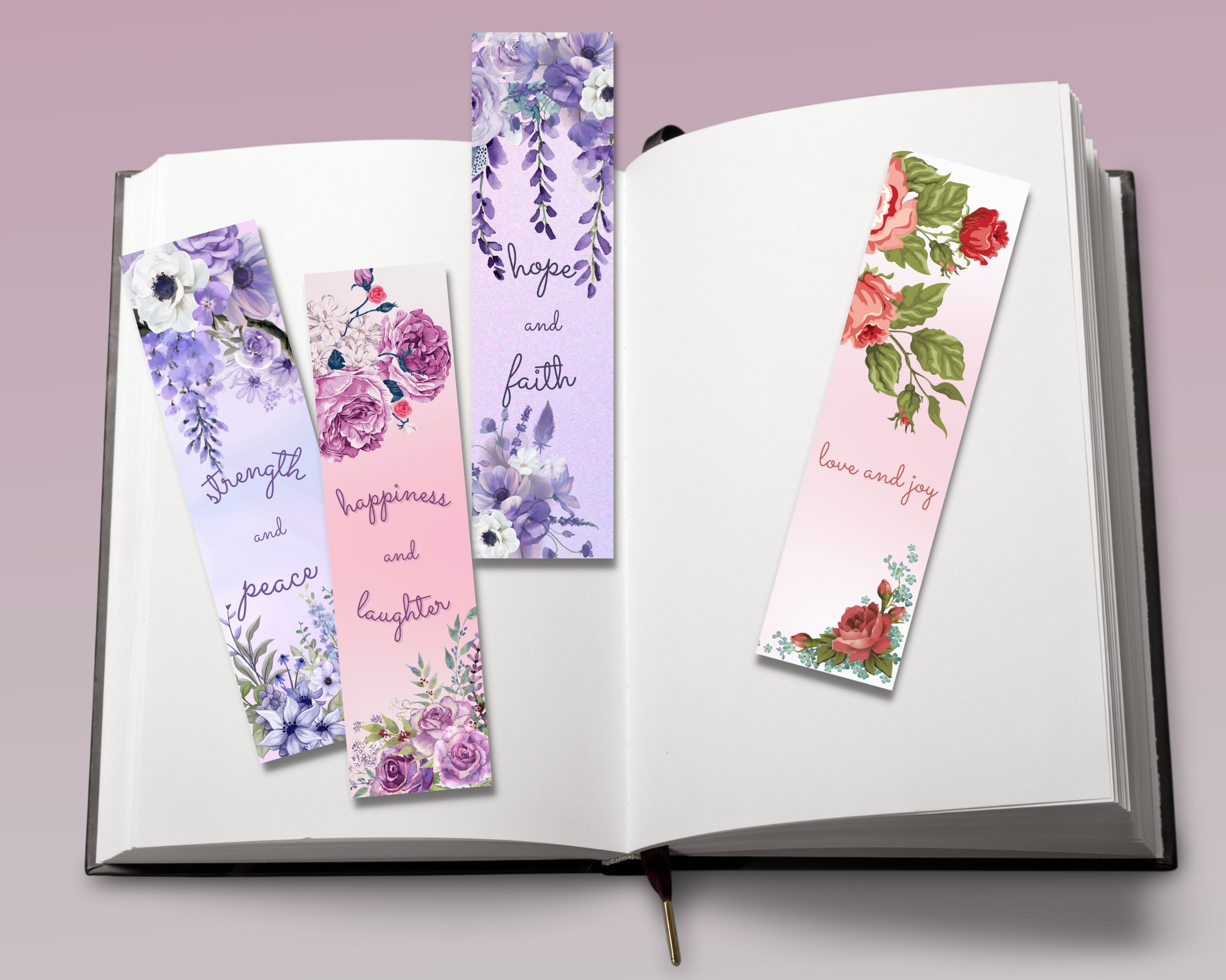 Printable Roses and Flowers Bookmarks Digital Bookmarks for Download - Etsy
