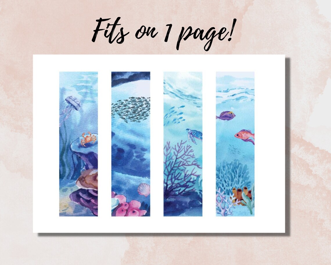 Printable Ocean Bookmarks | Digital Bookmarks for Download - Etsy