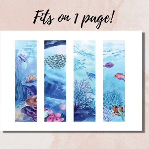 Printable Ocean Bookmarks | Digital Bookmarks for Download - Etsy