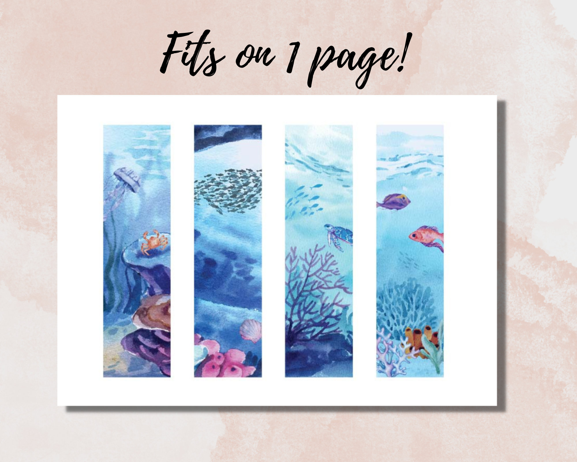 Printable Ocean Bookmarks | Digital Bookmarks for Download - Etsy