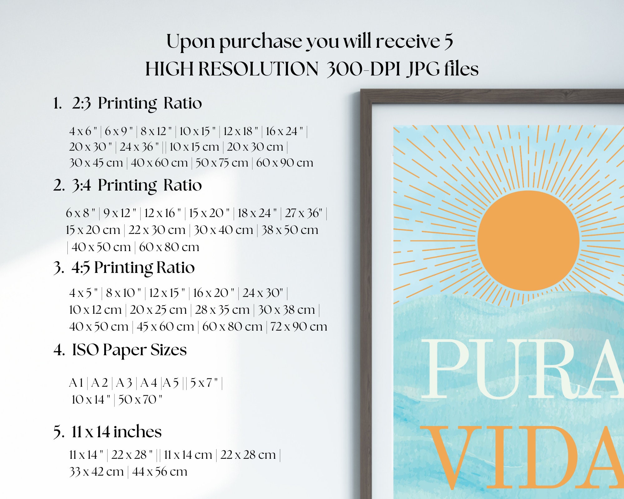 Pura Vida Wall Art , Printable Artwork , Colorful Wall Art , Costa Rica ...