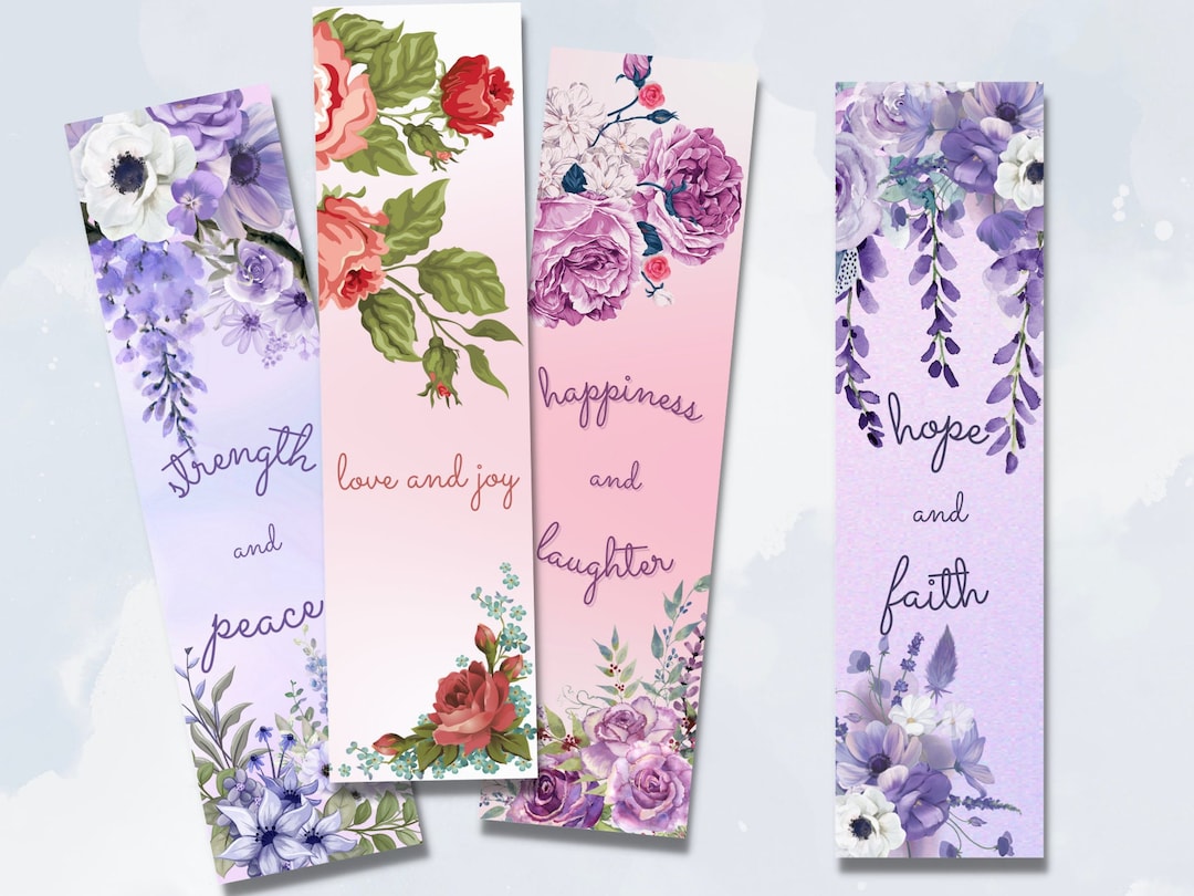 Printable Roses and Flowers Bookmarks | Digital Bookmarks for Download ...