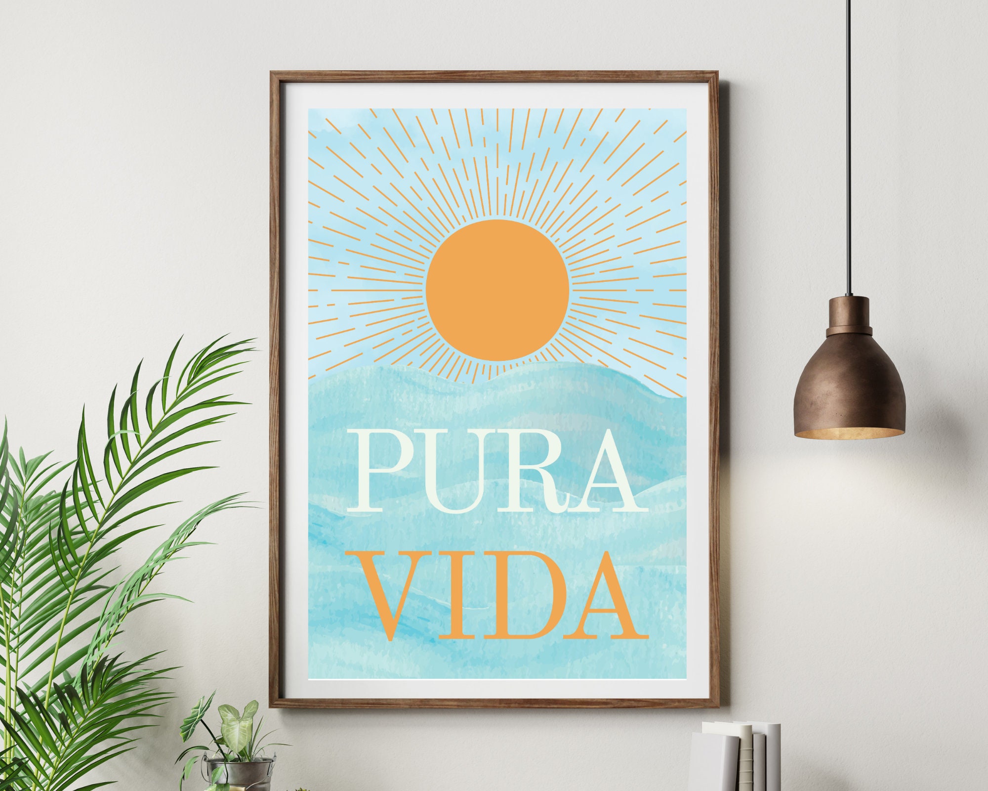 Pura Vida Wall Art , Printable Artwork , Colorful Wall Art , Costa Rica ...