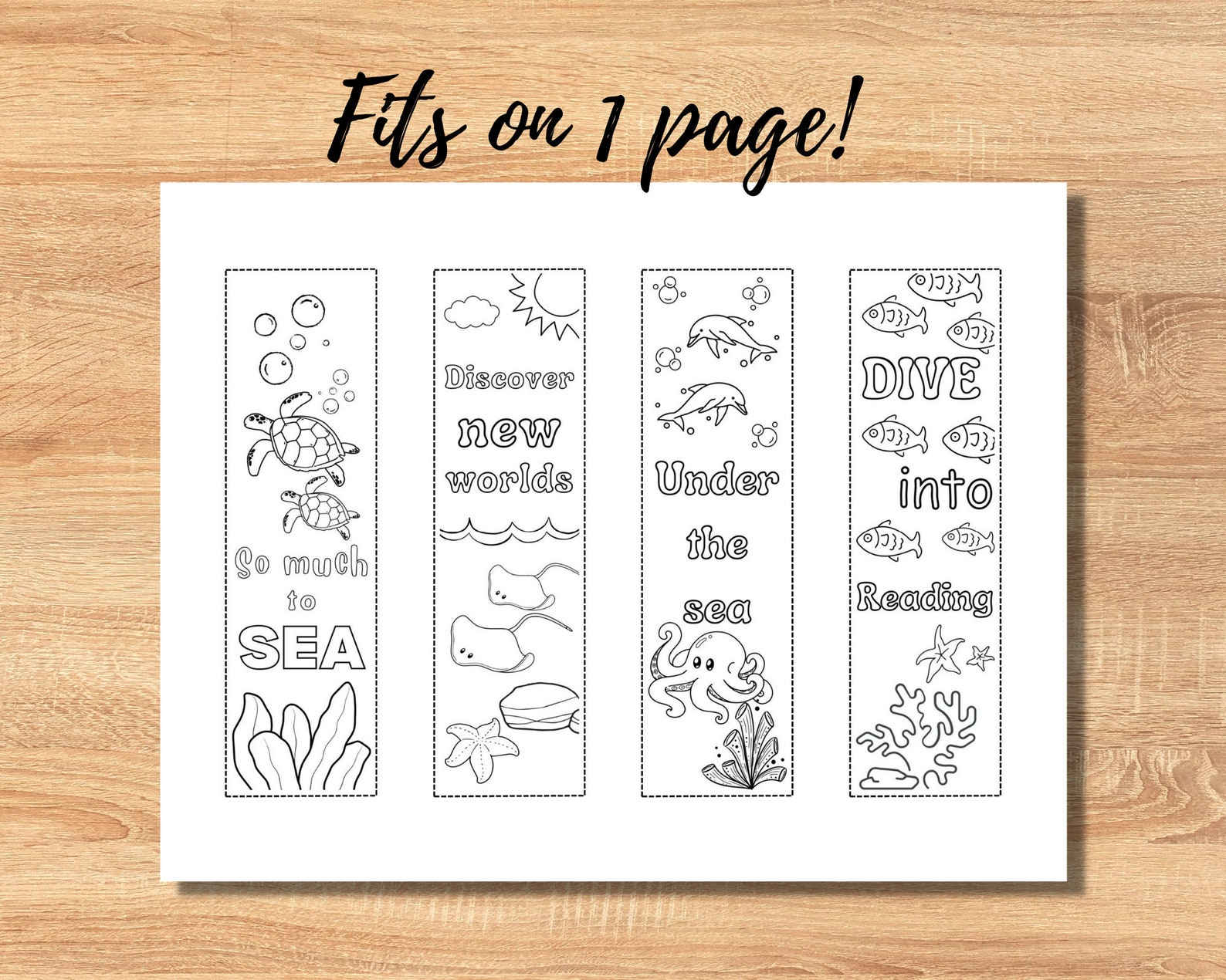 Coloring Bookmarks Printable | Ocean Bookmarks for Kids - Etsy