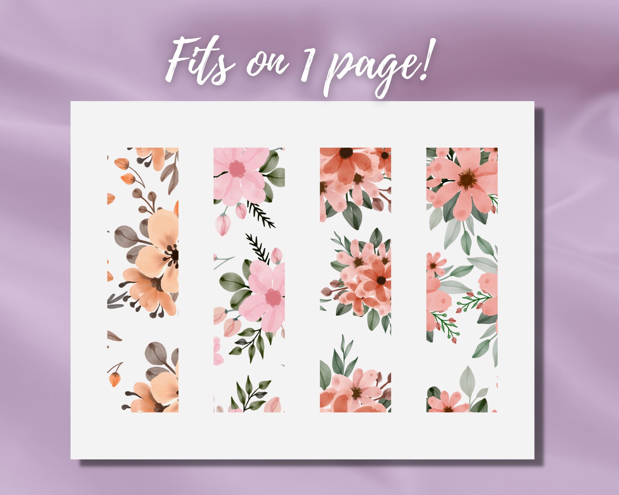 Printable Watercolor Floral Bookmark Collection | Instant Digital ...