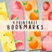 Watercolor Fruit Printable Bookmarks Set of 4: Strawberries, Bananas ...