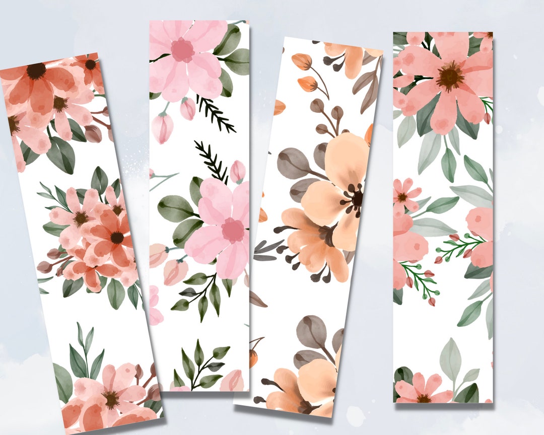 Printable Watercolor Floral Bookmark Collection | Instant Digital ...