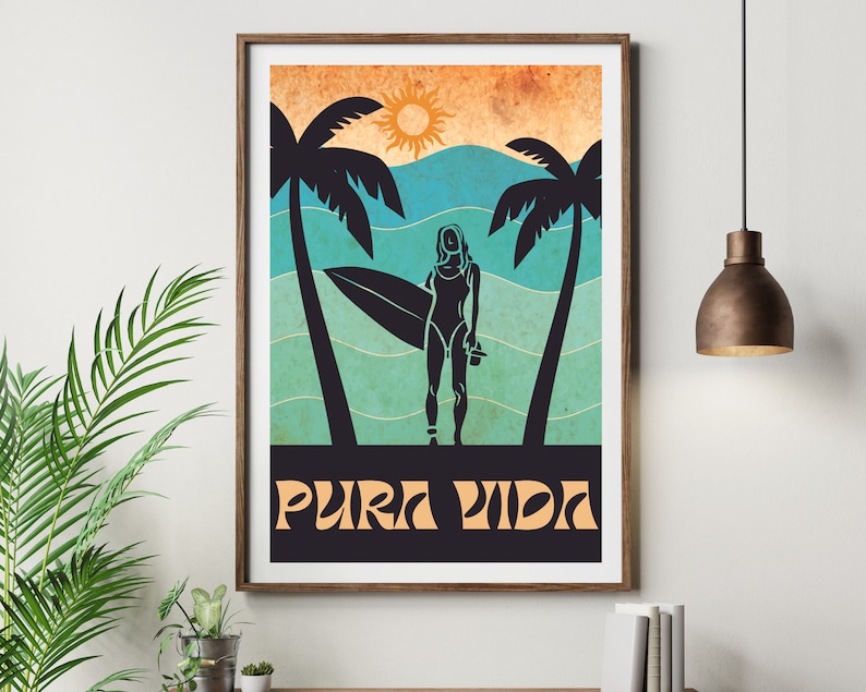Pura Vida Wall Art Surfer Printable - Etsy