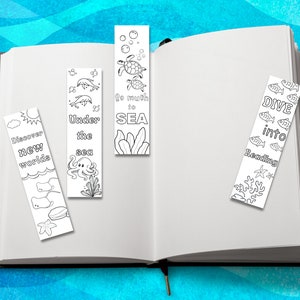 Coloring Bookmarks Printable | Ocean Bookmarks for Kids - Etsy