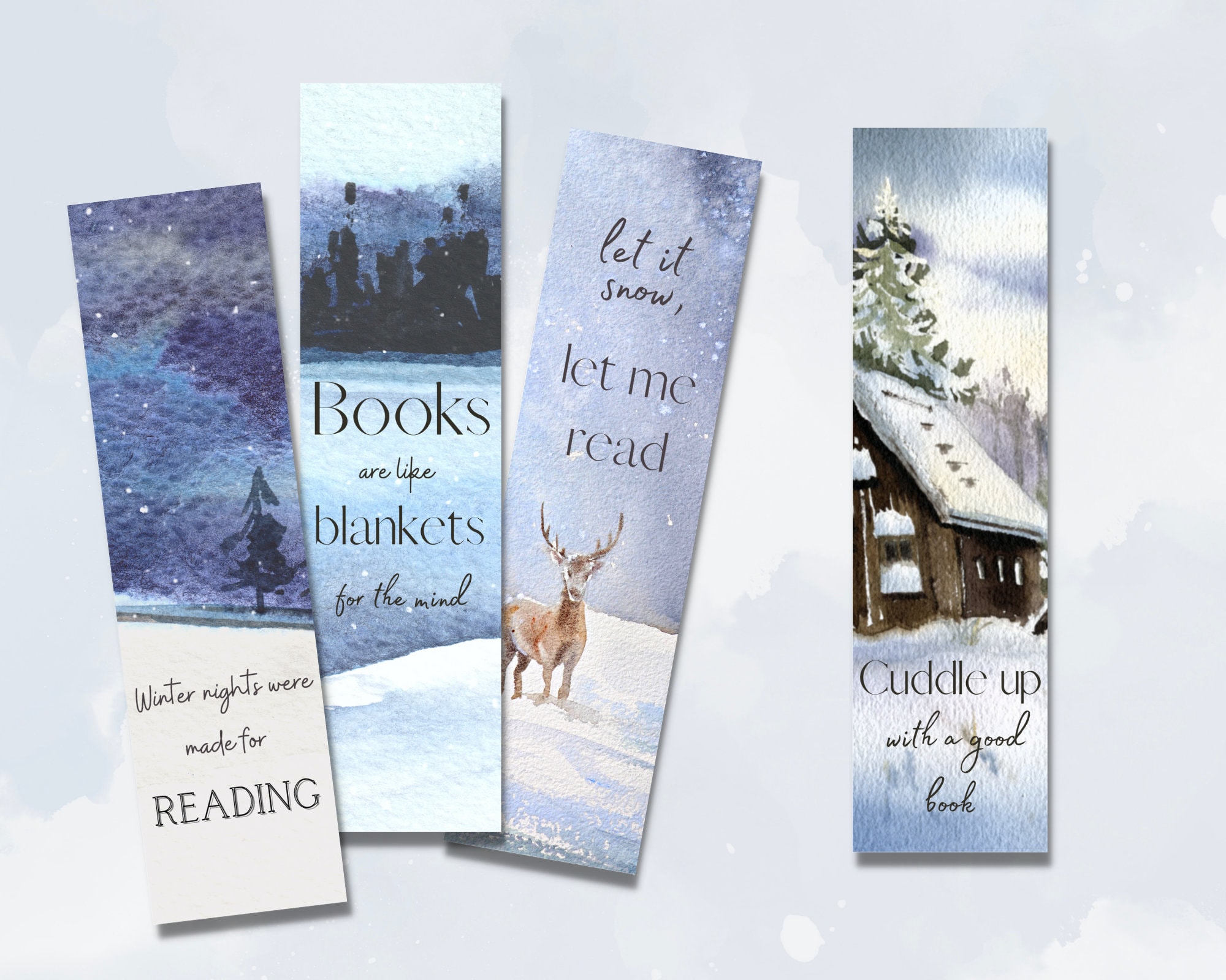 Cozy Winter Bookmarks | PRINTABLE Bookmarks, Instant Digital Download ...