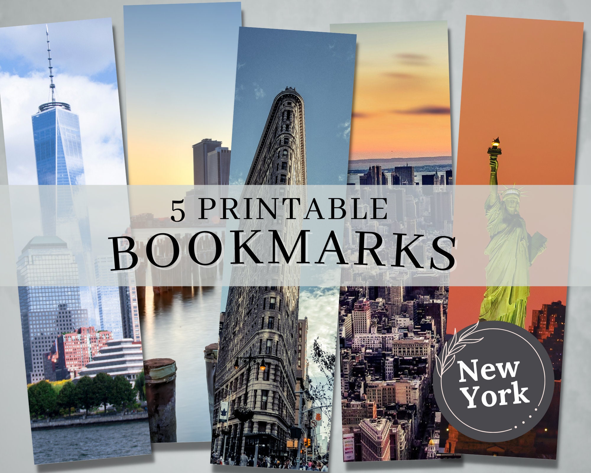 New York City Printable Bookmarks - Skyline and Landmarks | Vibrant NYC ...