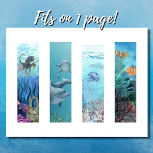 Printable Ocean Animal Bookmarks | Digital Bookmarks for Download - Etsy