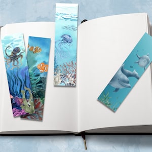 Printable Ocean Animal Bookmarks | Digital Bookmarks for Download - Etsy