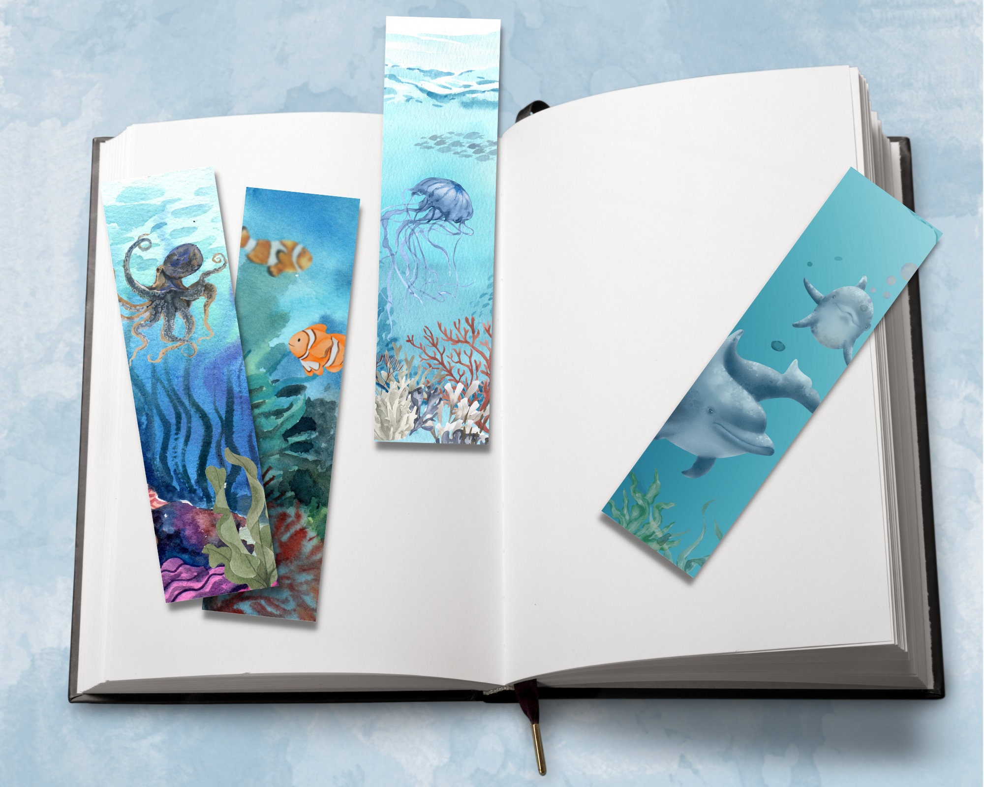 Printable Ocean Animal Bookmarks | Digital Bookmarks for Download - Etsy