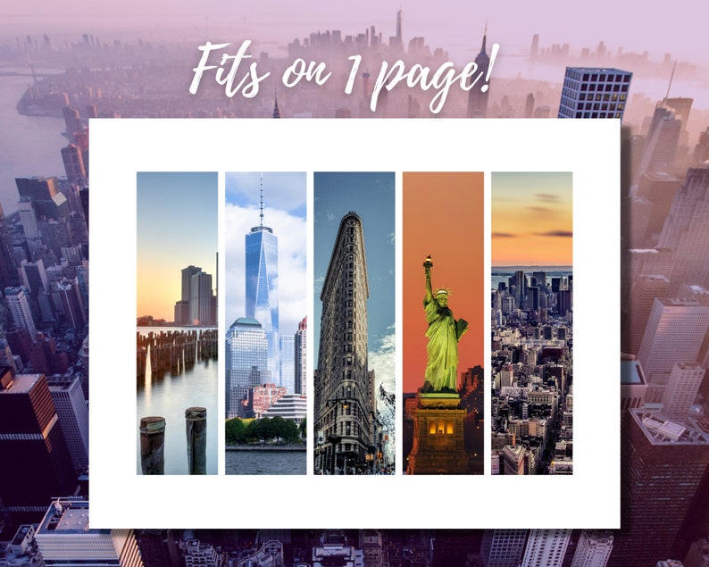 New York City Printable Bookmarks - Skyline and Landmarks | Vibrant NYC ...