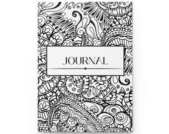 Basic Black and White Journal (black Background) - Etsy