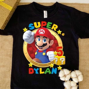 Custom Super Mario Birthday Shirt: Personalized Family Party Tee - Etsy