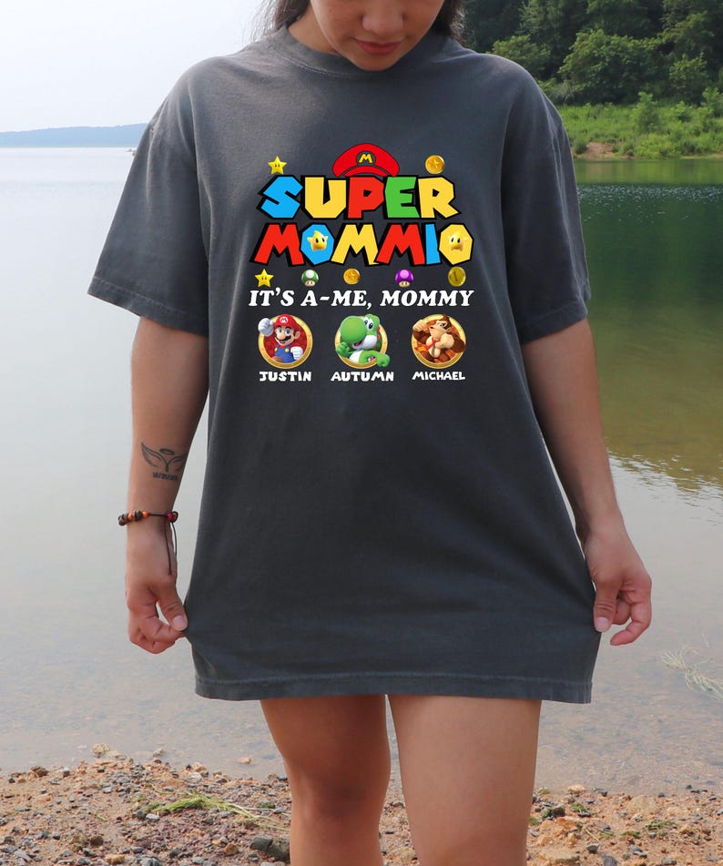 Personalized Super Mommio Shirt: Custom Gamer Family Tee - Etsy