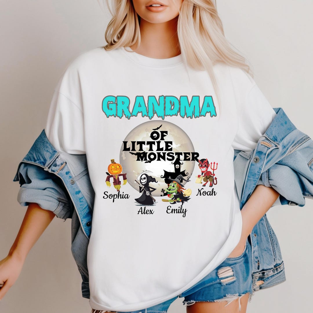 Custom Grandma Little of Monsters, Custom Grandma With Grandkids Name ...