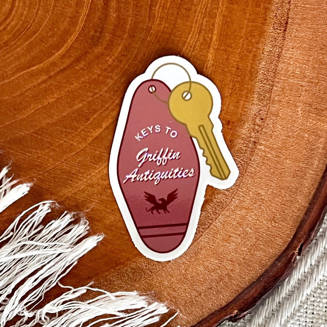 Griffin Antiquities Motel Key Glitter Vinyl Sticker/ Crescent City ...