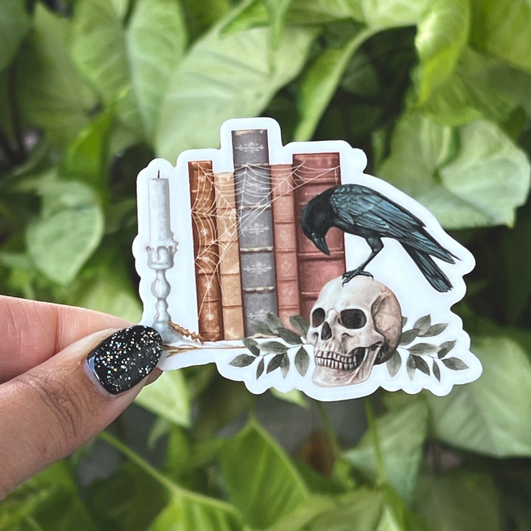 Gothic Raven Bookish Vinyl Sicker/ Dark Academia Sticker/ Bookish ...